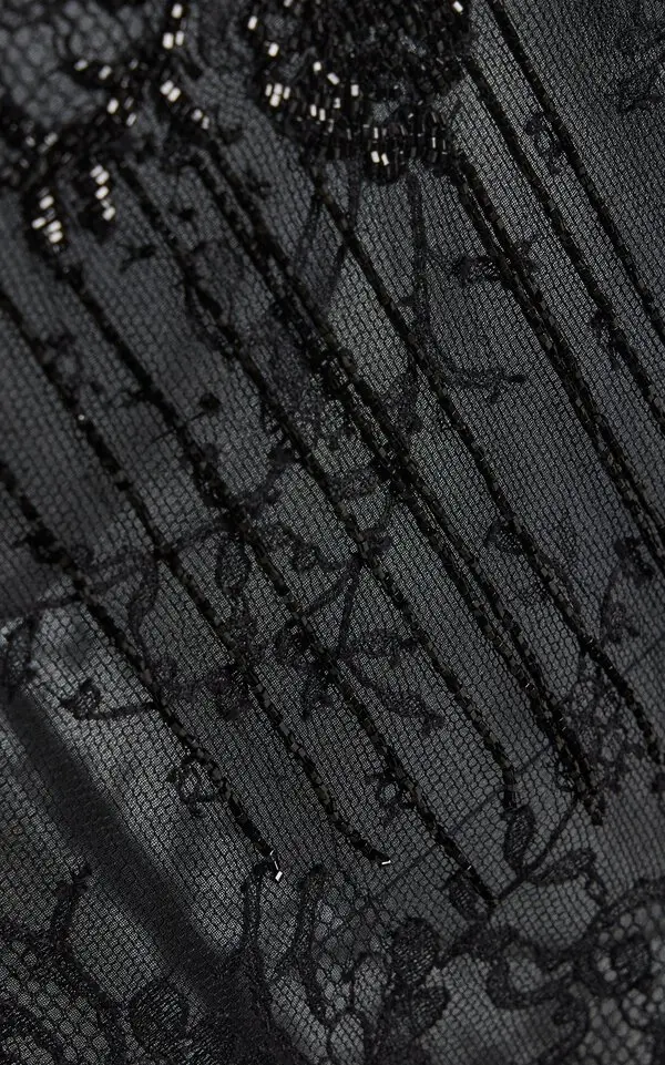 WIEDERHOEFT Embroidered Chantilly Lace Maxi Skirt