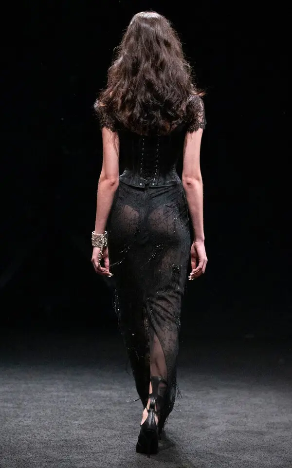 WIEDERHOEFT Cap-sleeve Moiré Corset