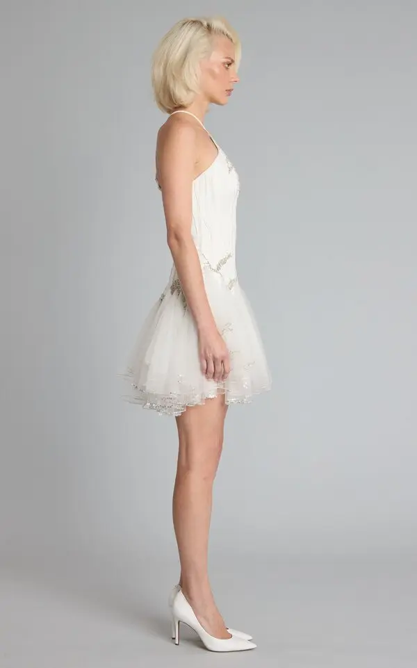 WIEDERHOEFT Corseted Silk-jacquard Mini Dress