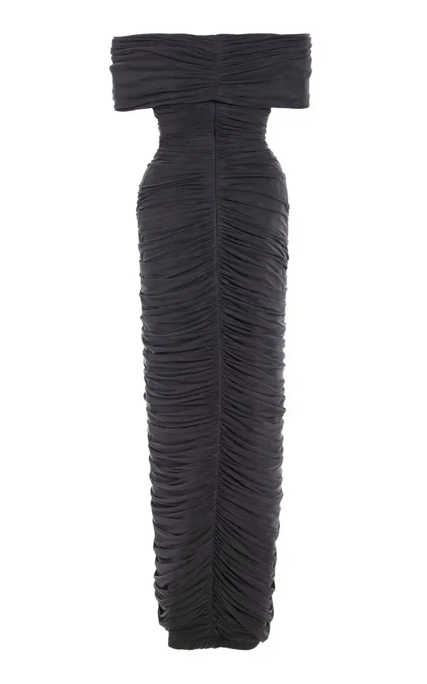 WIEDERHOEFT Draped Sueded Jersey Gown
