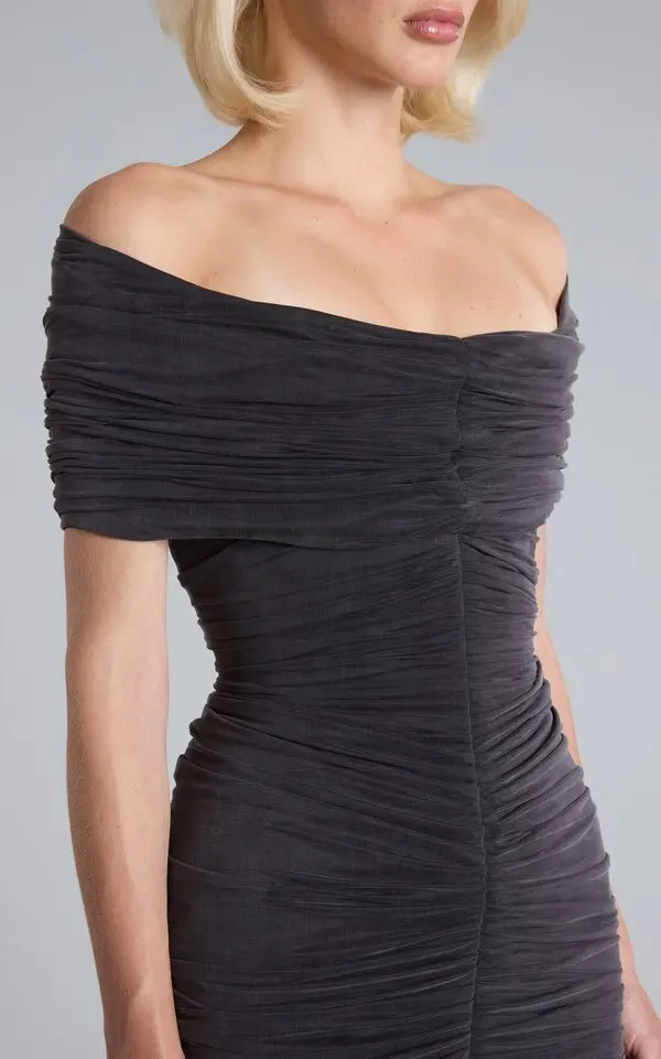 WIEDERHOEFT Draped Sueded Jersey Gown
