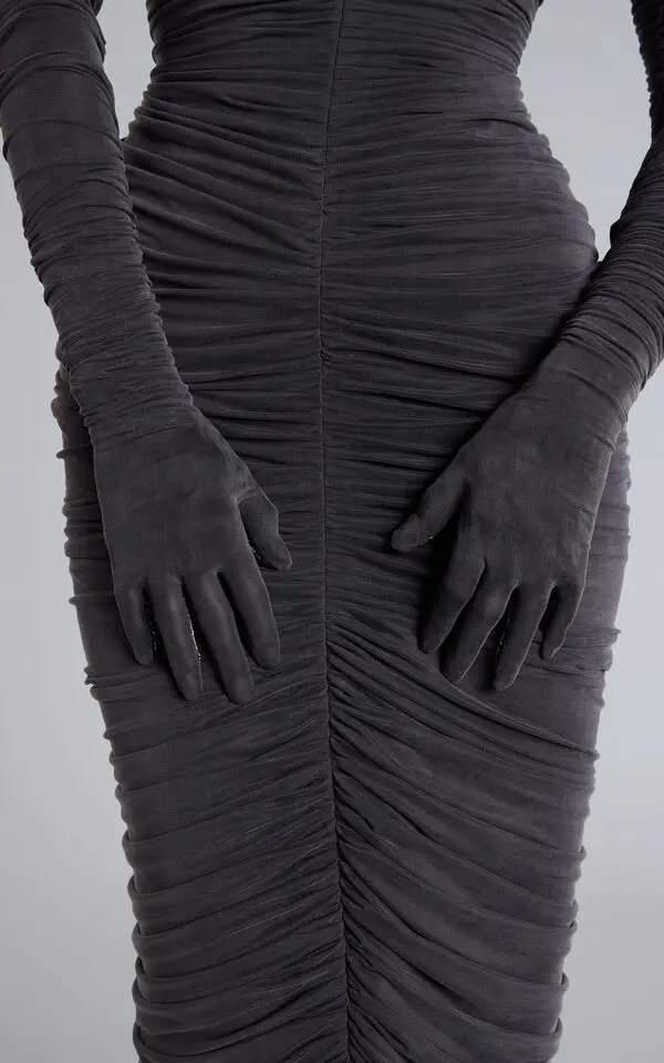 WIEDERHOEFT Draped Sueded Jersey Gown