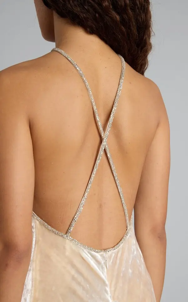 WIEDERHOEFT Embroidered Velvet Gown
