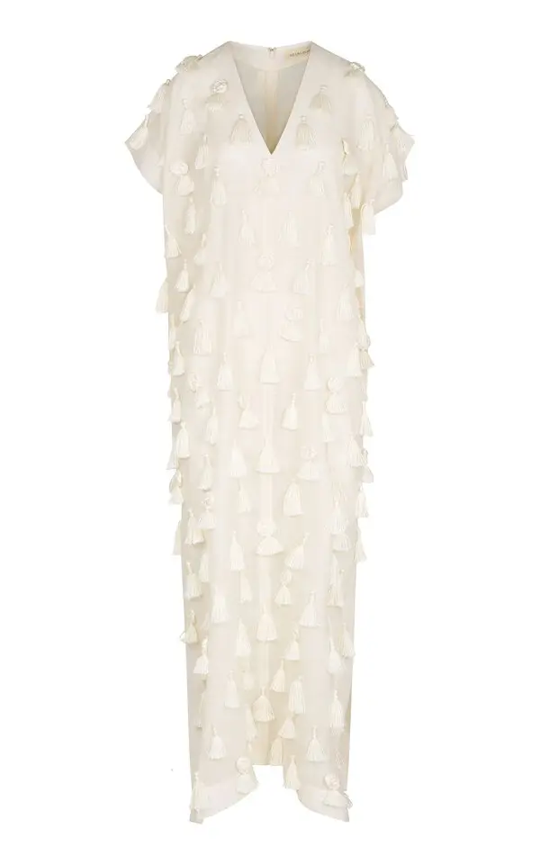 HEIRLOME Huipil Tasseled Linen-blend Maxi Dress