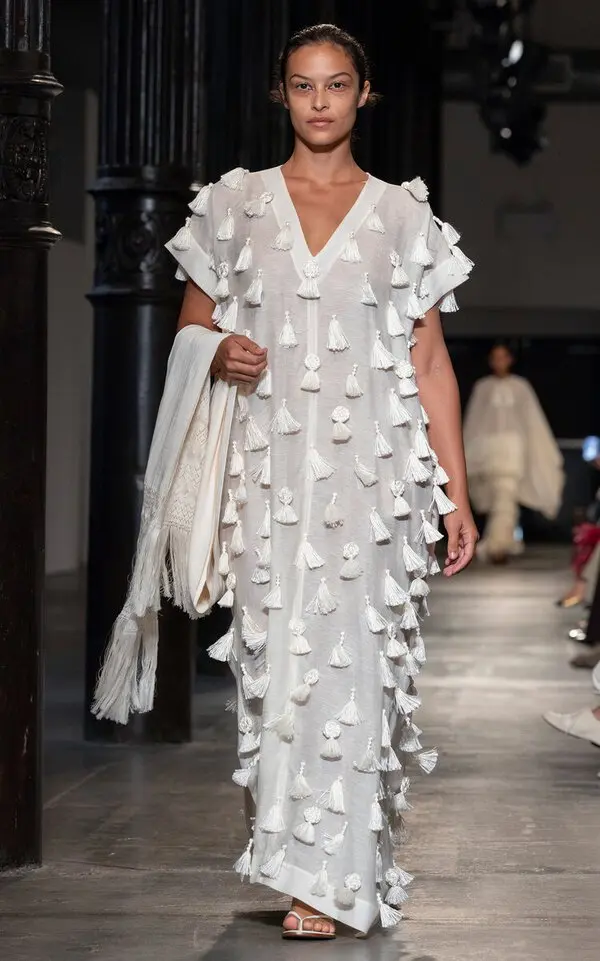 HEIRLOME Huipil Tasseled Linen-blend Maxi Dress