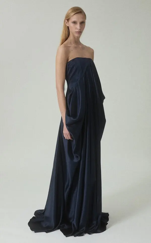 HEIRLOME Cindy Pleated Silk Maxi Dress