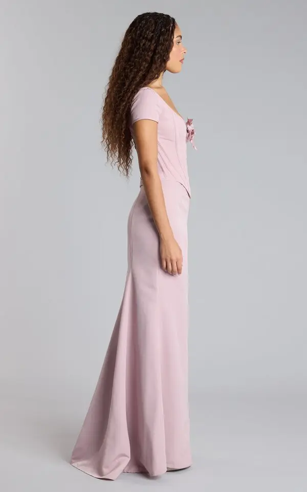 WIEDERHOEFT Flared Bengaline Maxi Skirt