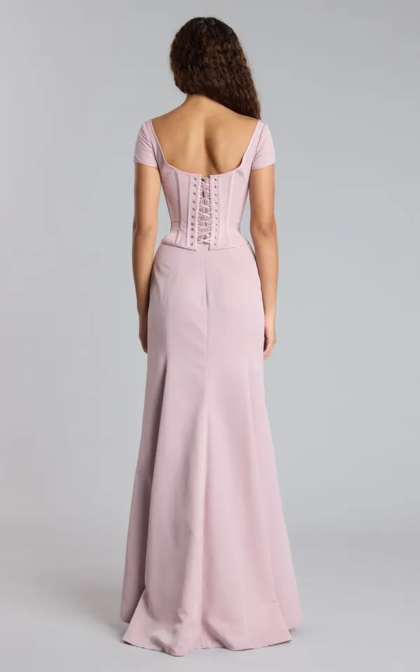 WIEDERHOEFT Flared Bengaline Maxi Skirt