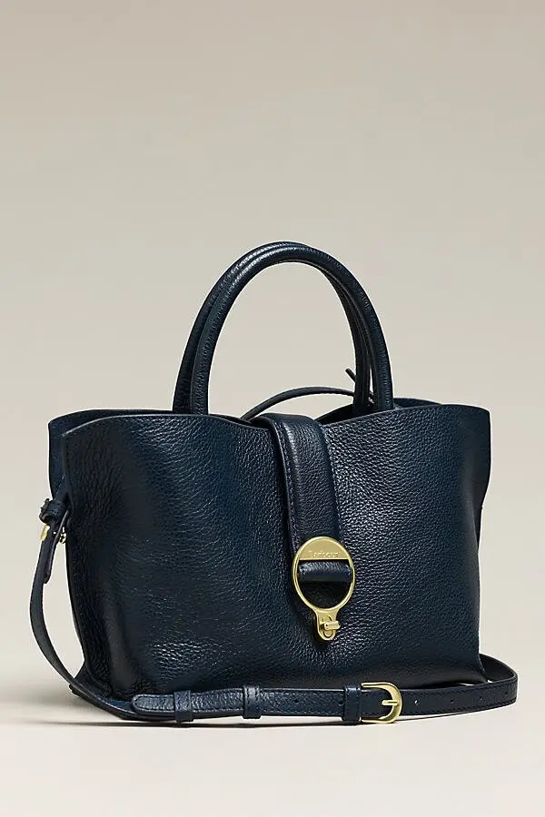 Barbour Alder Mi Leather Tote Bag - Navy