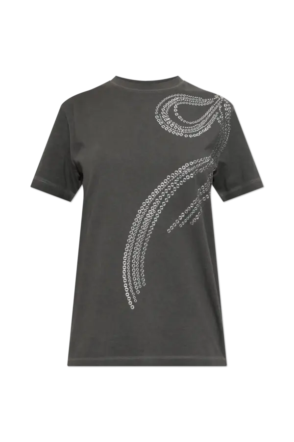 Blumarine Cotton T-shirt With Appliqués