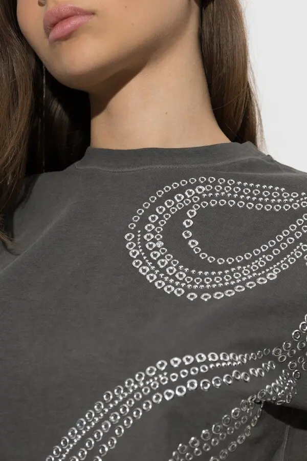 Blumarine Cotton T-shirt With Appliqués