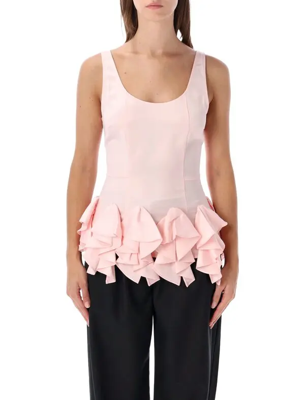OPERASPORT Ruffled Peplum Sleeveless Top