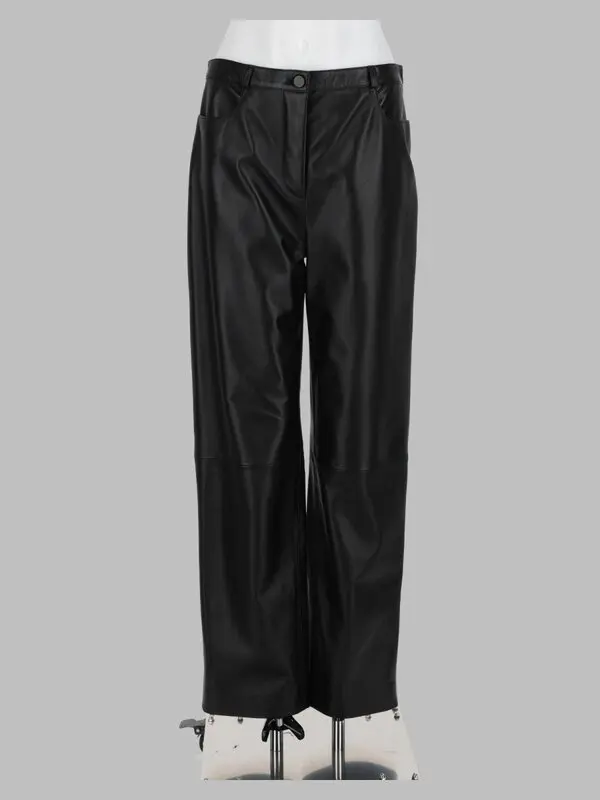 Loulou De Saison 100% Leather Trousers - Black