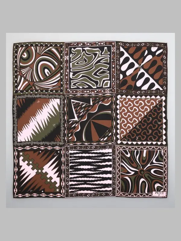 Emilio Pucci Silk Foulard Scarf - Brown