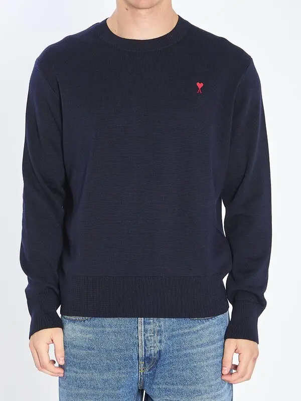 AMI Paris Crewneck Sweater With Heart Motif