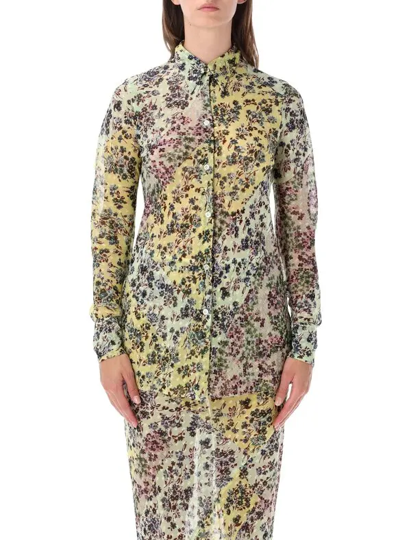 Dries Van Noten Floral Print Button-up Shirt - Verde