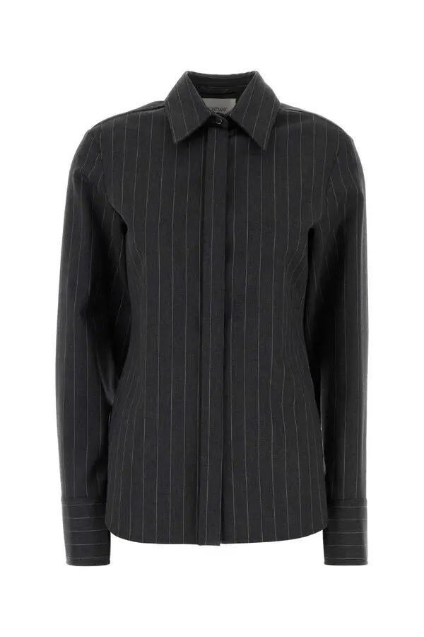 Sportmax Embroidered Wool-blend Peplum Shirt