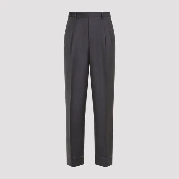 Brioni Wool 100% Wool Regular & Straight-leg Capri Trousers - Brown