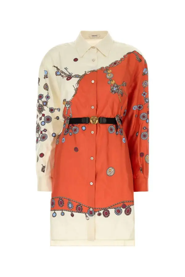 Versace Twill Shirt Mini Dress