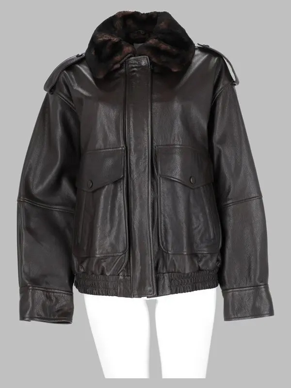 Loulou De Saison 100% Leather Jacket - Brown
