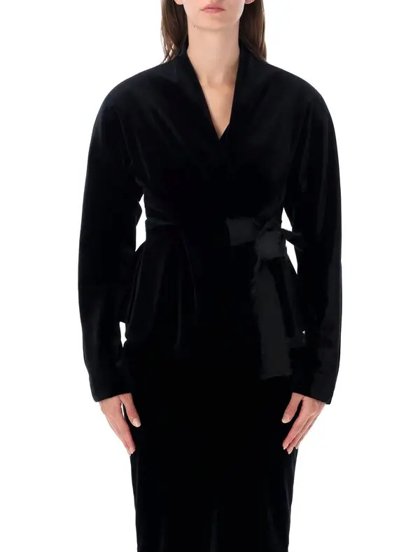 Alberta Ferretti Velvet Wrap Jacket