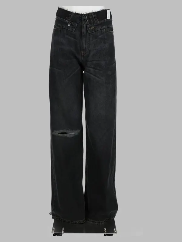 MAISON MARGIELA Cotton Trousers With Contrasting Lining - Blue