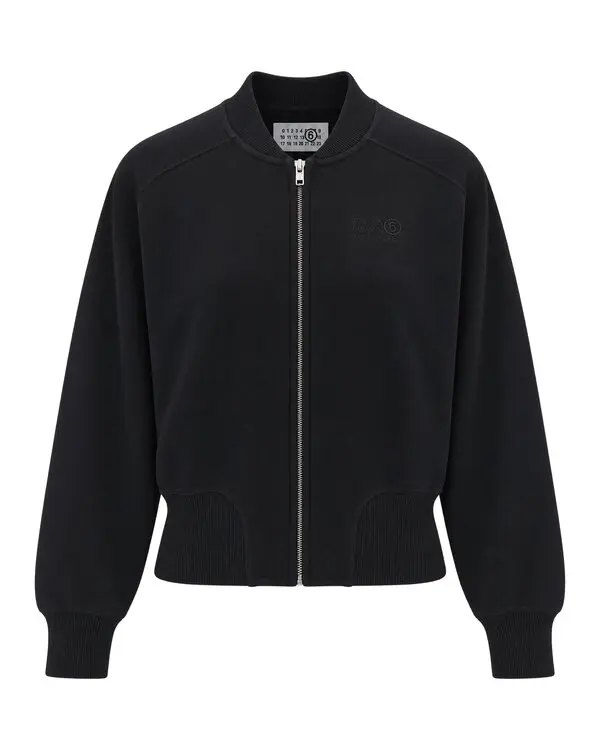 MAISON MARGIELA Cropped Zip-front Bomber Jacket - Black
