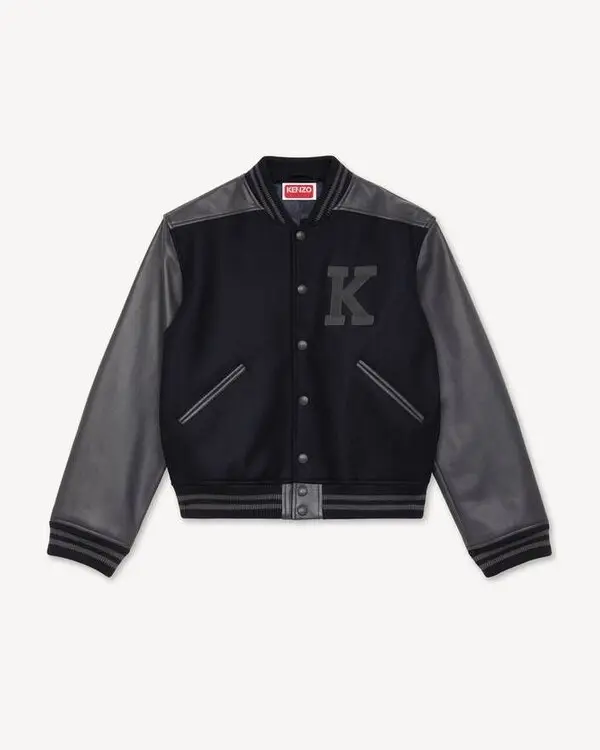 Kenzo Varsity Jacket With Contrast Sleeves - Navyblue