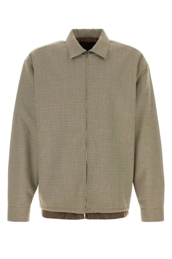 Prada Embroidered Virgin Wool Shirt For
