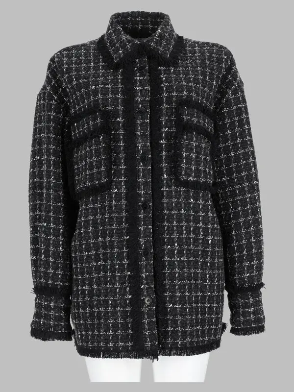 MSGM Inspired Wool-blend Shirt - Black