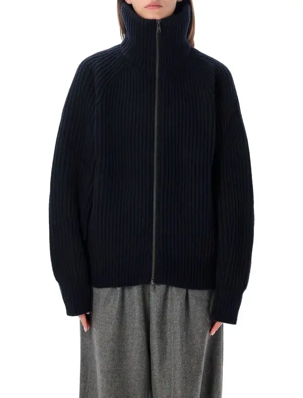 Soeur Zip-front Ribbed Wool Turtleneck Sweater