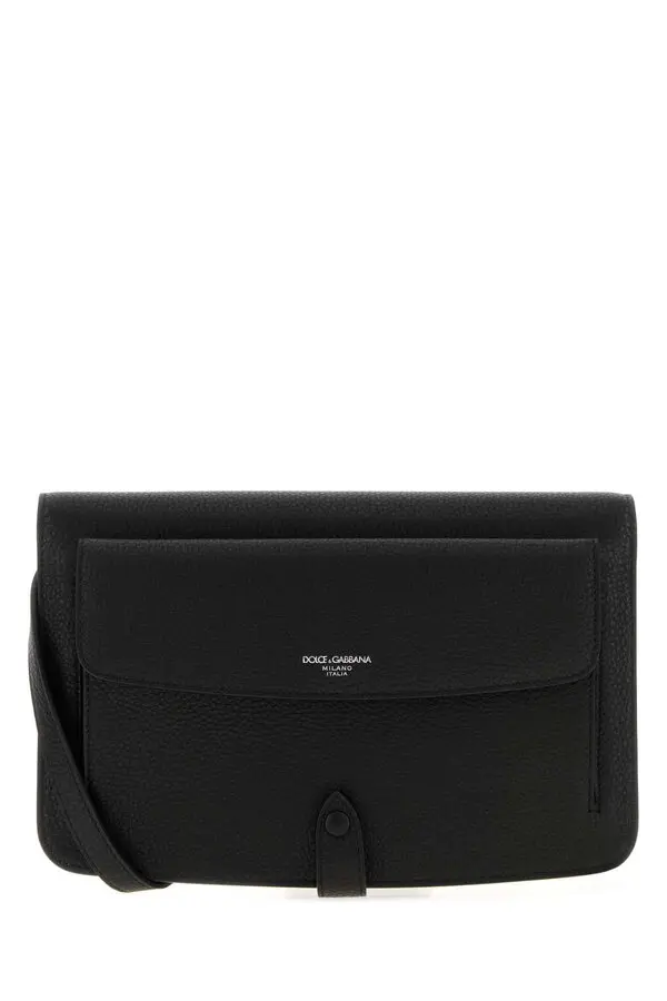 Dolce & Gabbana Leather Mini Clutch Bag For With Shoulder Strap
