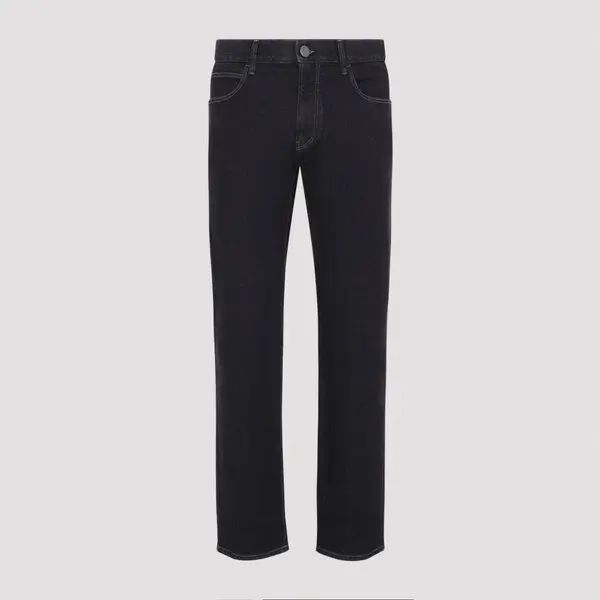 Giorgio Armani S 5-pocket Regular Straight-leg Cotton Pants - Black