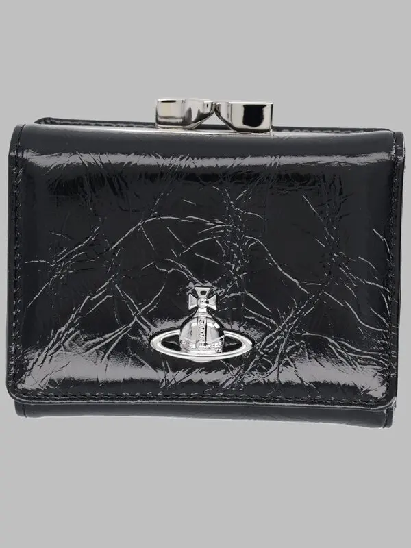 VIVIENNE WESTWOOD Leather Wallet With Signature Orb Detail - Black