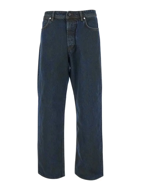 Stone Island Loose-fit Denim Jeans With Side Pockets And Signature Patch - Blu