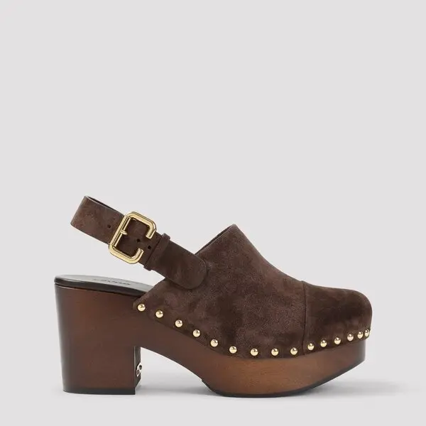 Chloé Jeanette Leather Sandals With 8cm Wood Heel