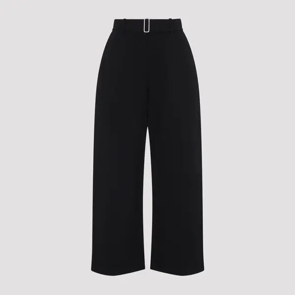 Studio Nicholson Chatto Belted Round Leg Wool Blend Pant - Black