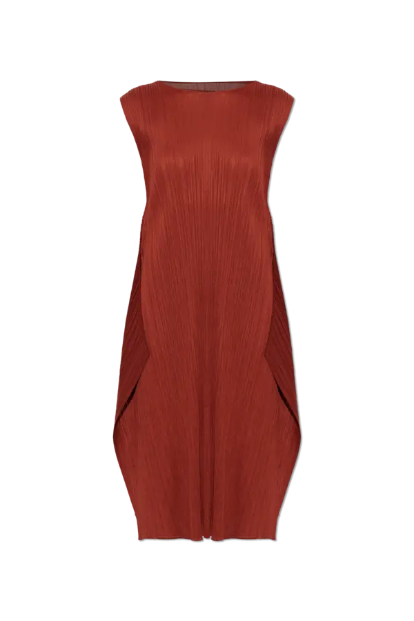 Issey Miyake Pleated Dress - Red