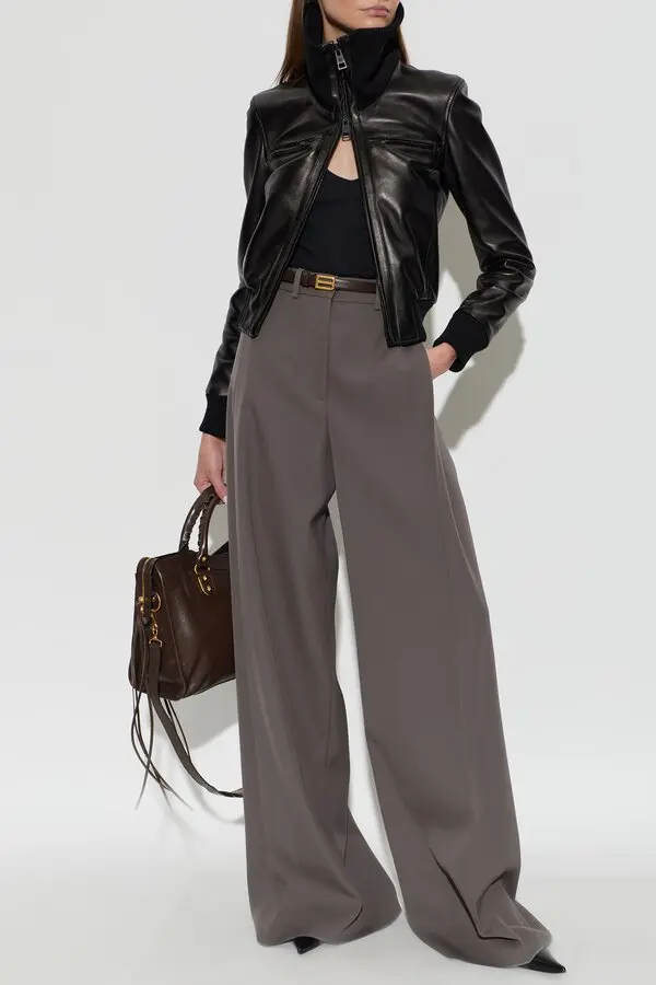Balenciaga Turtleneck Leather Jacket