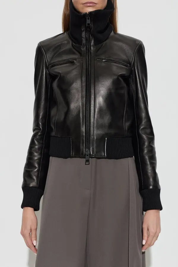 Balenciaga Turtleneck Leather Jacket