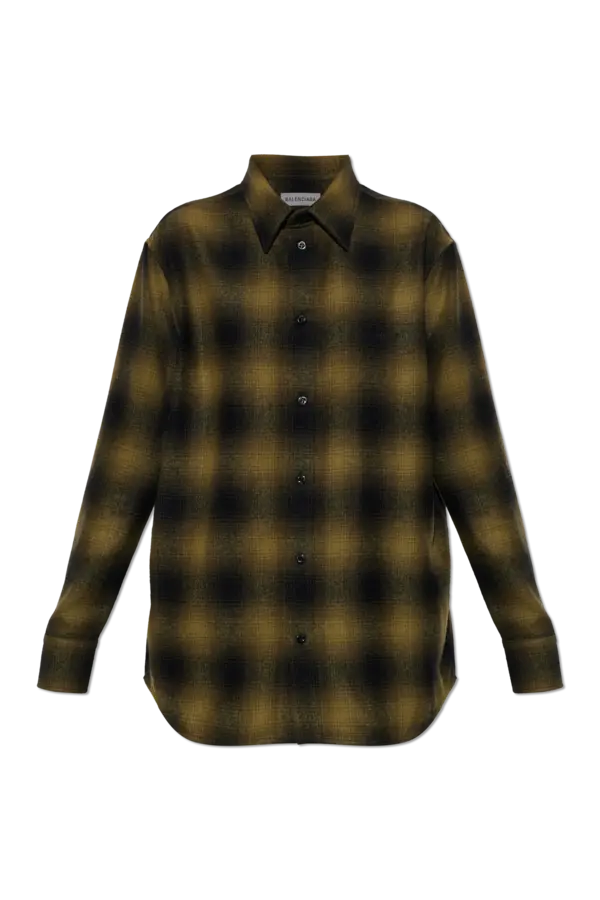 Balenciaga Wool Checked Shirt