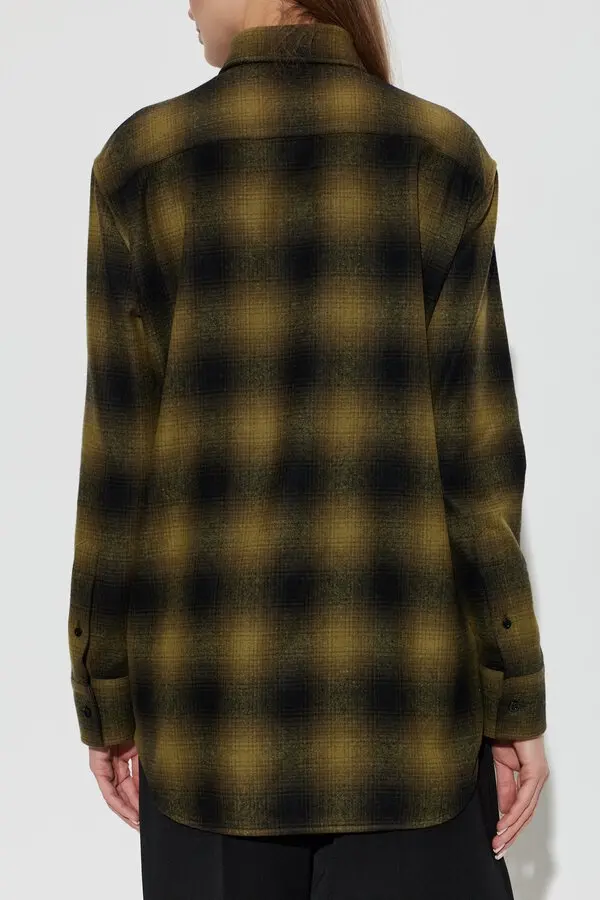 Balenciaga Wool Checked Shirt