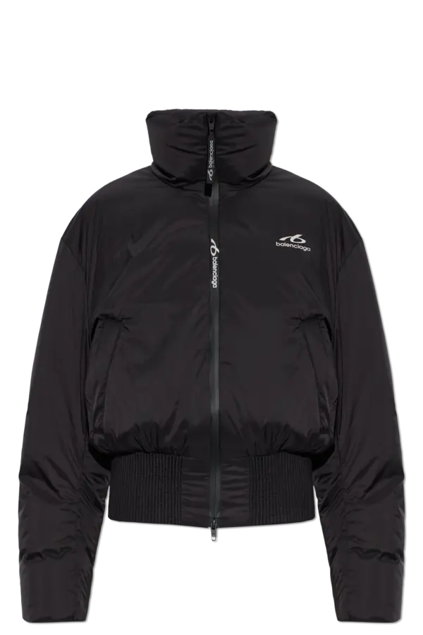 Balenciaga Short Jacket With Ribbed Hem - Black