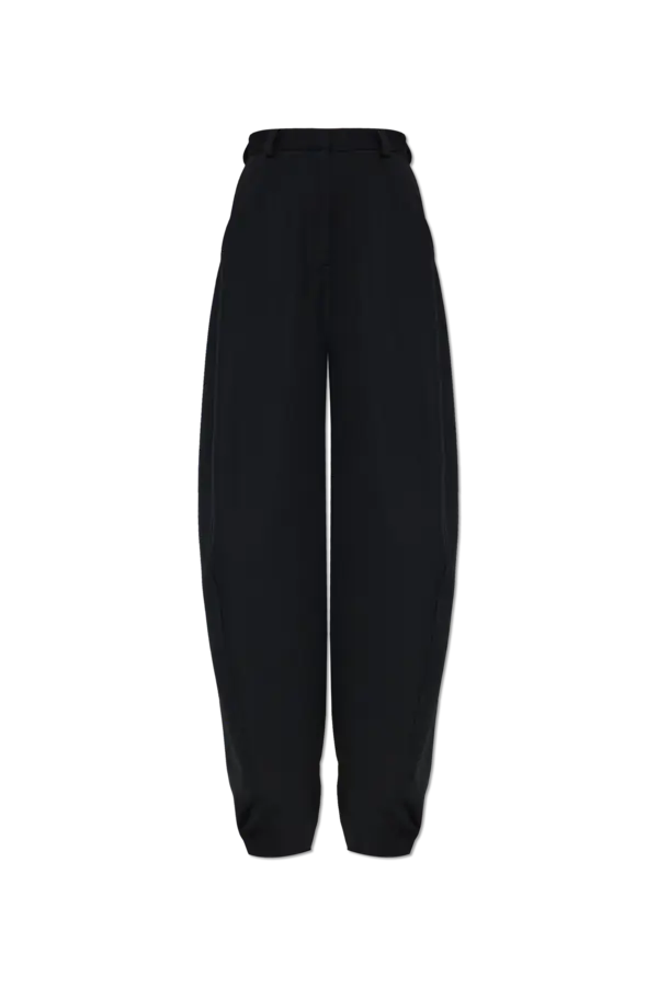 Balenciaga Wide-leg Wool Trousers - Black