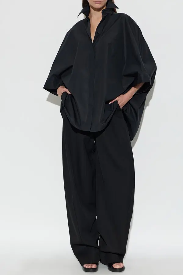 Balenciaga Wide-leg Wool Trousers