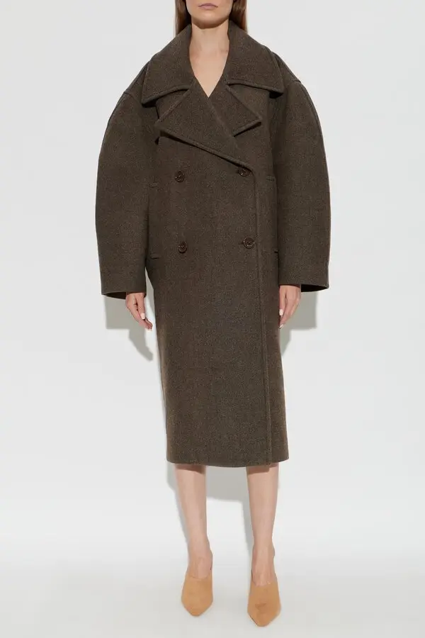 Balenciaga Double-breasted Wool Coat - Brown