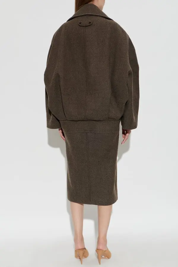 Balenciaga Double-breasted Wool Coat - Brown