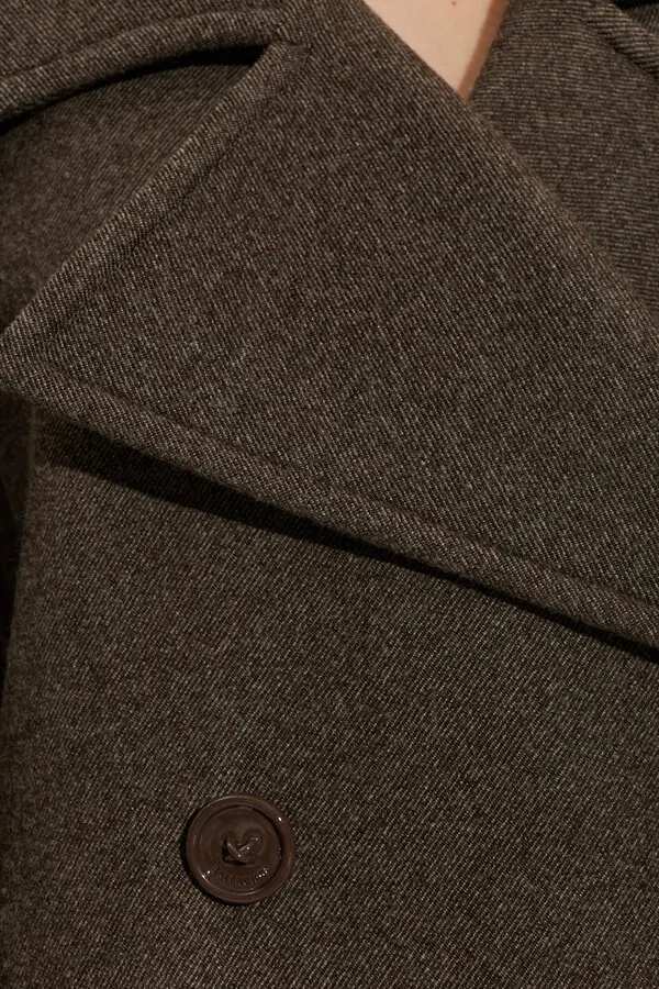 Balenciaga Double-breasted Wool Coat - Brown