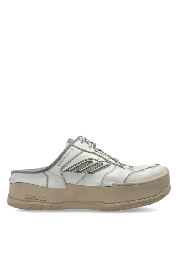 Balenciaga Hamptons Plat’ Platform Mule Sandals - Cream