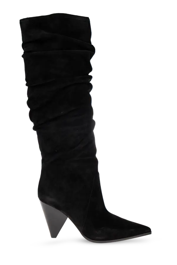 Michael Kors Jayla Ruched’ Leather Knee Boots - Black